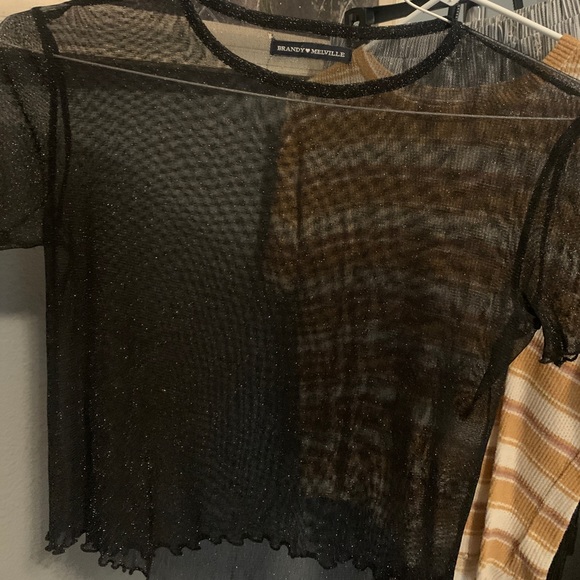 Brandy Melville | Tops | Mesh Sparkly Brandy Melville Top | Poshmark